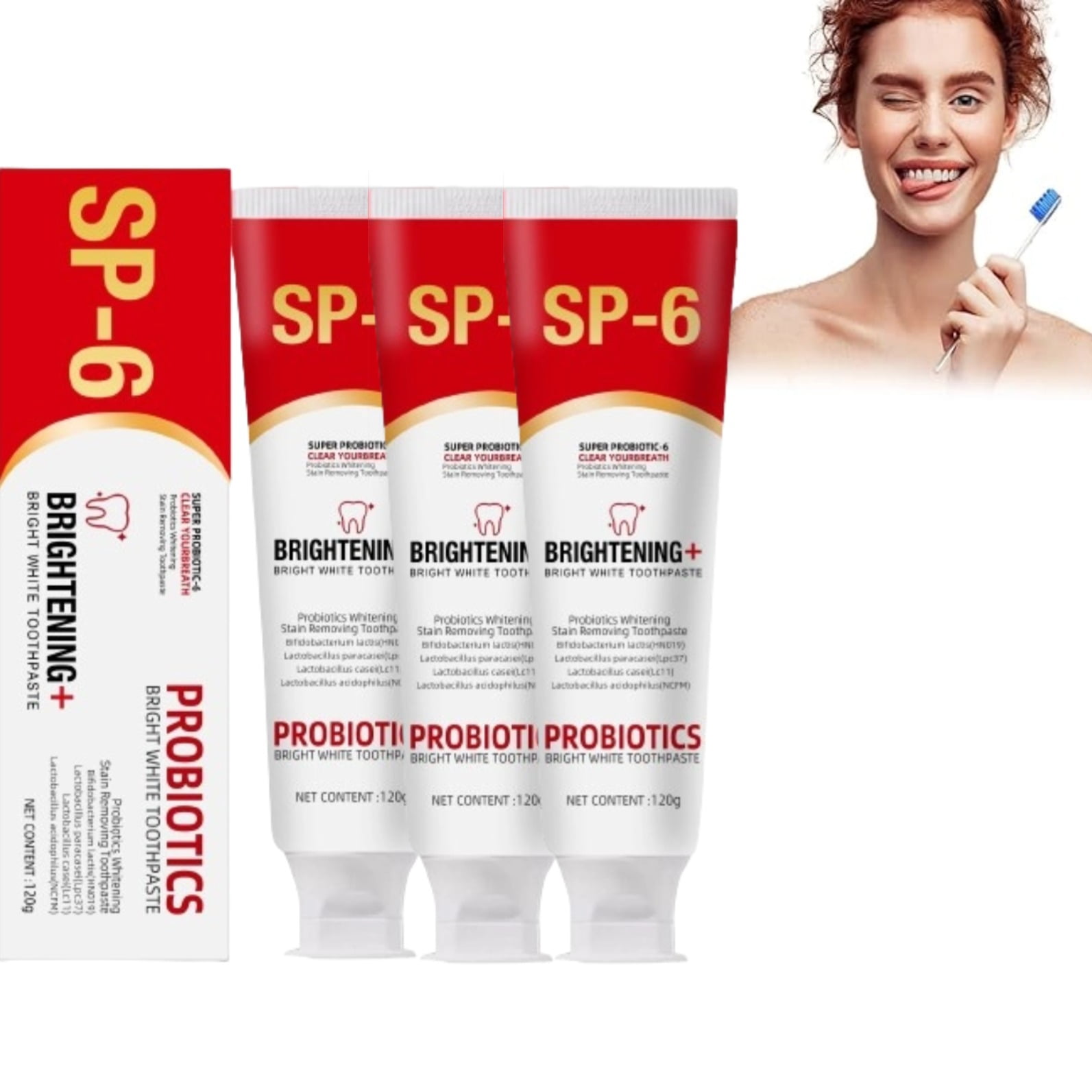 PURJKPU 3PCS Sp-6 Ultra Whitening, P 6 Toothpaste, Ultra Whitening ...