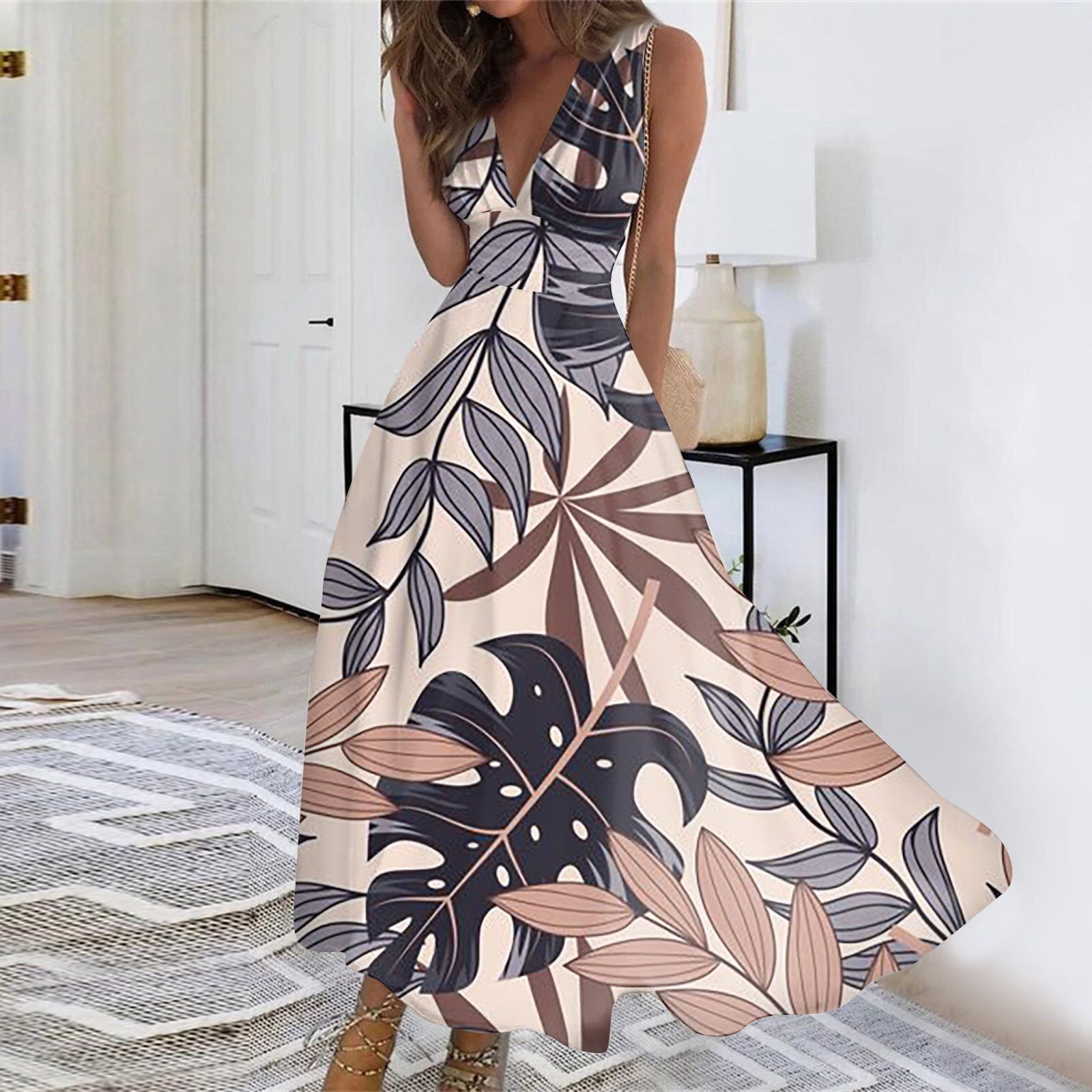 Purjkpu Summer Dresses For Women Plus Size Sexy Hawaiian Dress