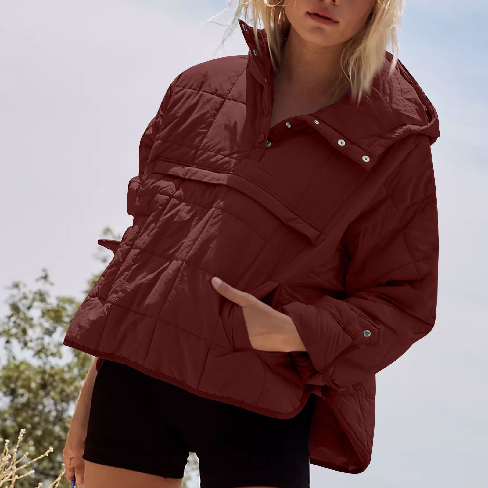 PURJKPU Women's Quilted Puffer Jacket Packable Lightweight Down Coat ...