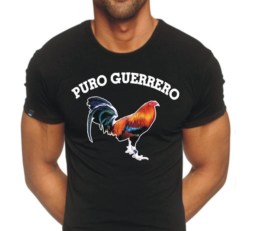 PURO GUERRERO T-Shirt Design Rooster for Men's Color Black - Walmart.com