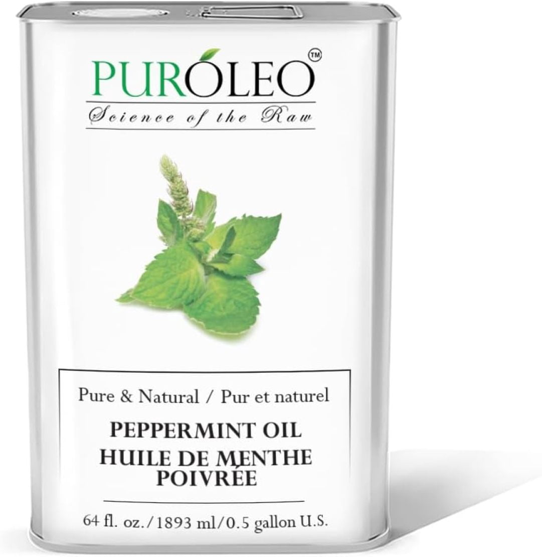 PUROLEO Peppermint Essential Oil (Made in Canada) (Large Bottle) 100% ...