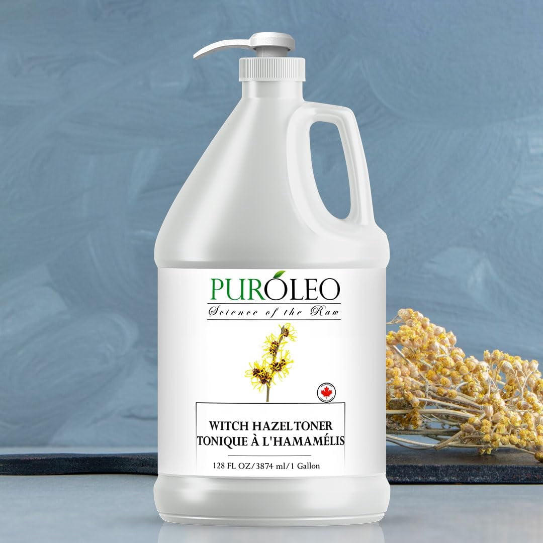 PUROLEO Witch Hazel Toner 128 Fl Oz/3784 ML (Packed in Canada) Refresh ...