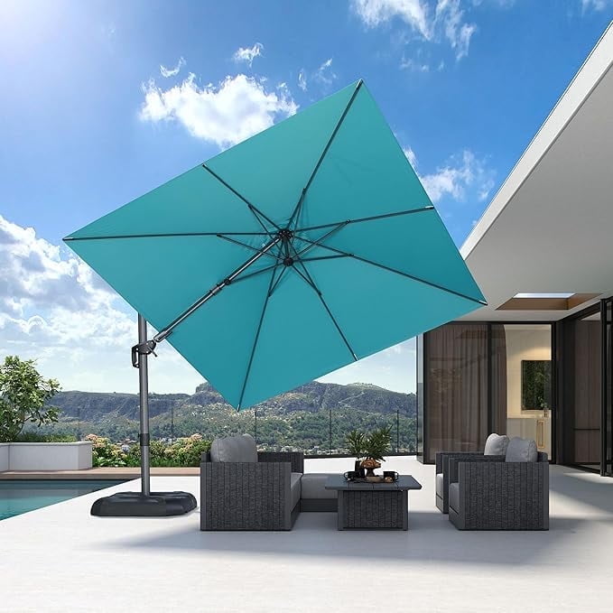 PURPLE LEAF 10' X 10' Left-right Tilting Patio Umbrella Outdoor ...