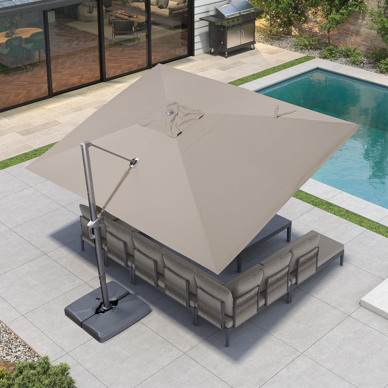 PURPLE LEAF 10' X 13' Patio Cantilever Umbrella Outdoor Offset ...