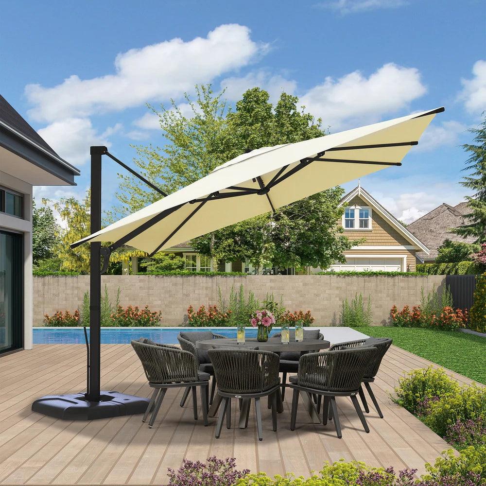 PURPLE LEAF 10 ft Square Patio Umbrella Offset Hanging Umbrella ...