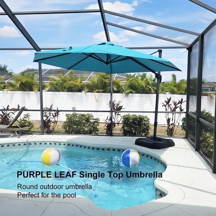 PURPLE LEAF 10ft Round Cantilever Umbrella Glacier Blue Offset Patio ...