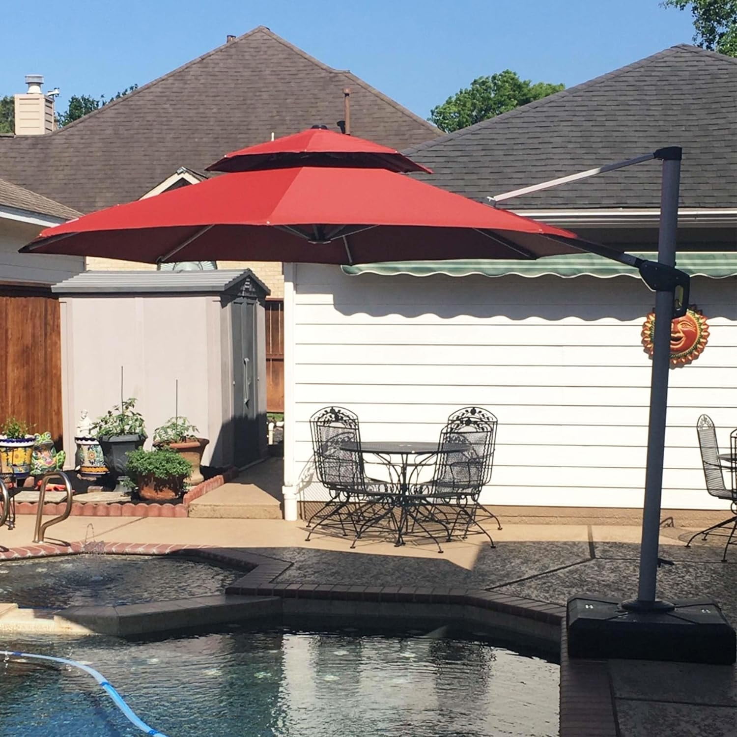 PURPLE LEAF 11 Feet Patio Umbrella Outdoor Round Umbrella Large ...