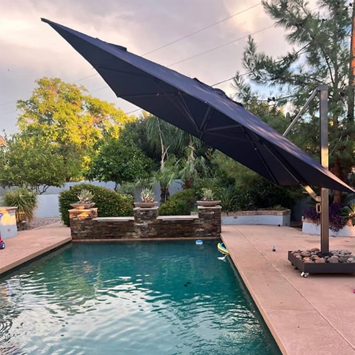 PURPLE LEAF 11' X 15' Outdoor Cantilever Umbrellas Rectangle Aluminum ...