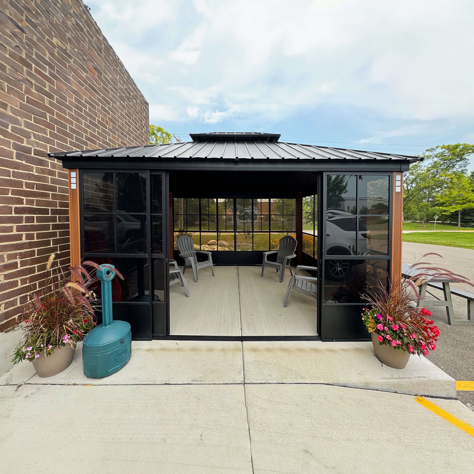 PURPLE LEAF 12' x 16' Permanent Hardtop Gazebo Aluminum Frame Gazebo ...