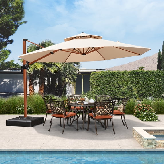 PURPLE LEAF 13ft Outdoor Double Top Deluxe Patio Umbrella, Windproof ...
