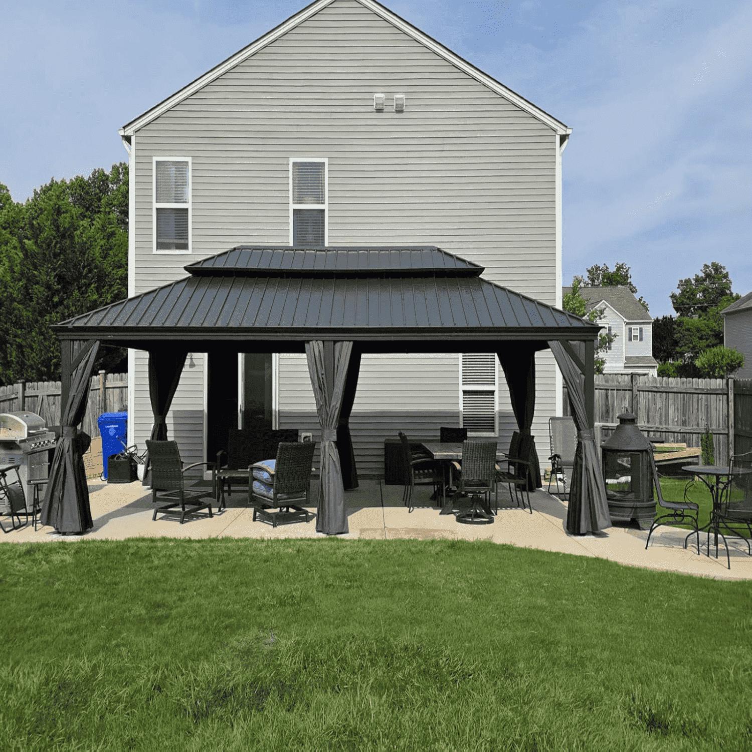 PURPLE LEAF 14' X 24' Permanent Hardtop Gazebo Aluminum Gazebo with ...