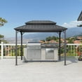 PURPLE LEAF 6.5' X 10' Hardtop Grill Gazebo BBQ Shelter Gazebo Canopy ...