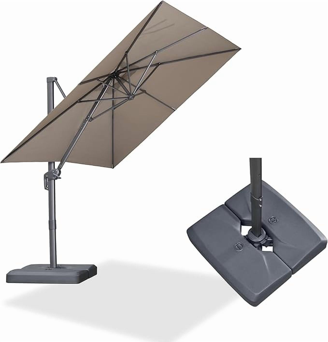 PURPLE LEAF 8 FT Outdoor Umbrella with Base Patio Cantilever Aluminum ...