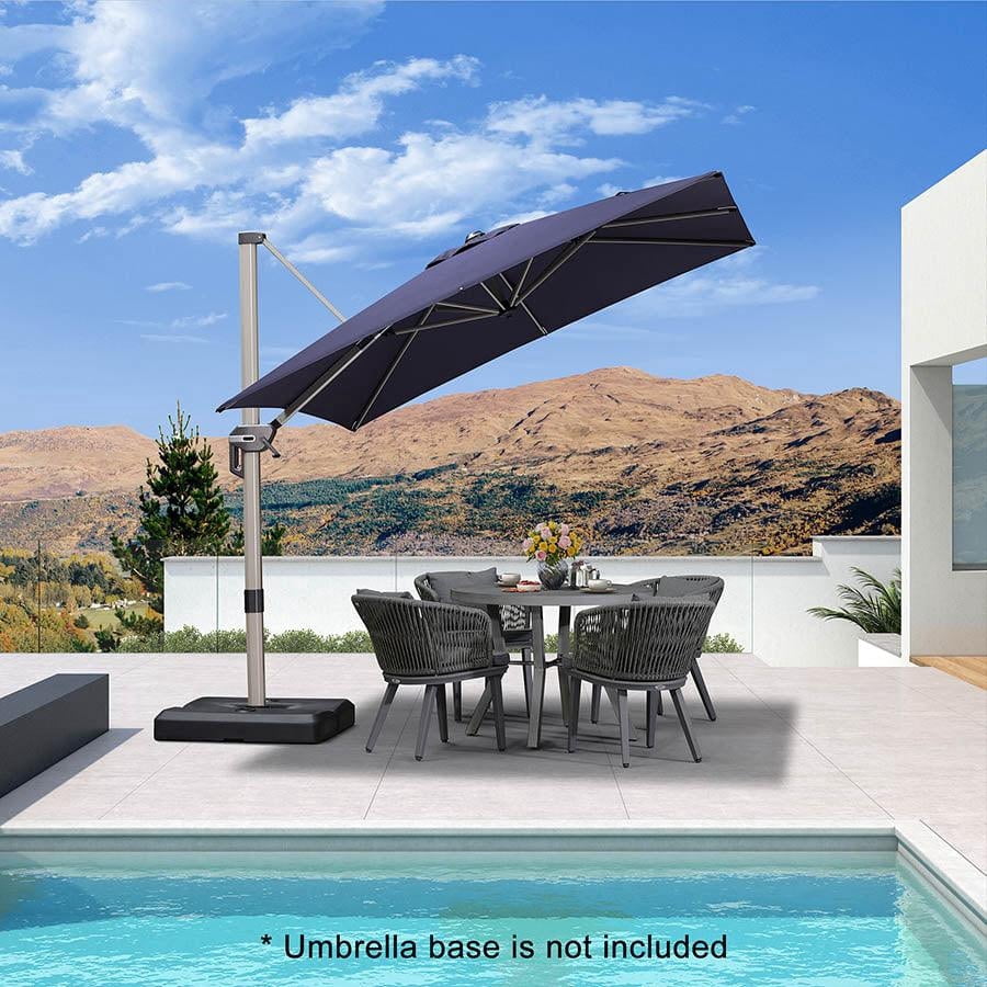 PURPLE LEAF 8x8 Cantilever Patio Umbrella in Ocean Slate Offset ...