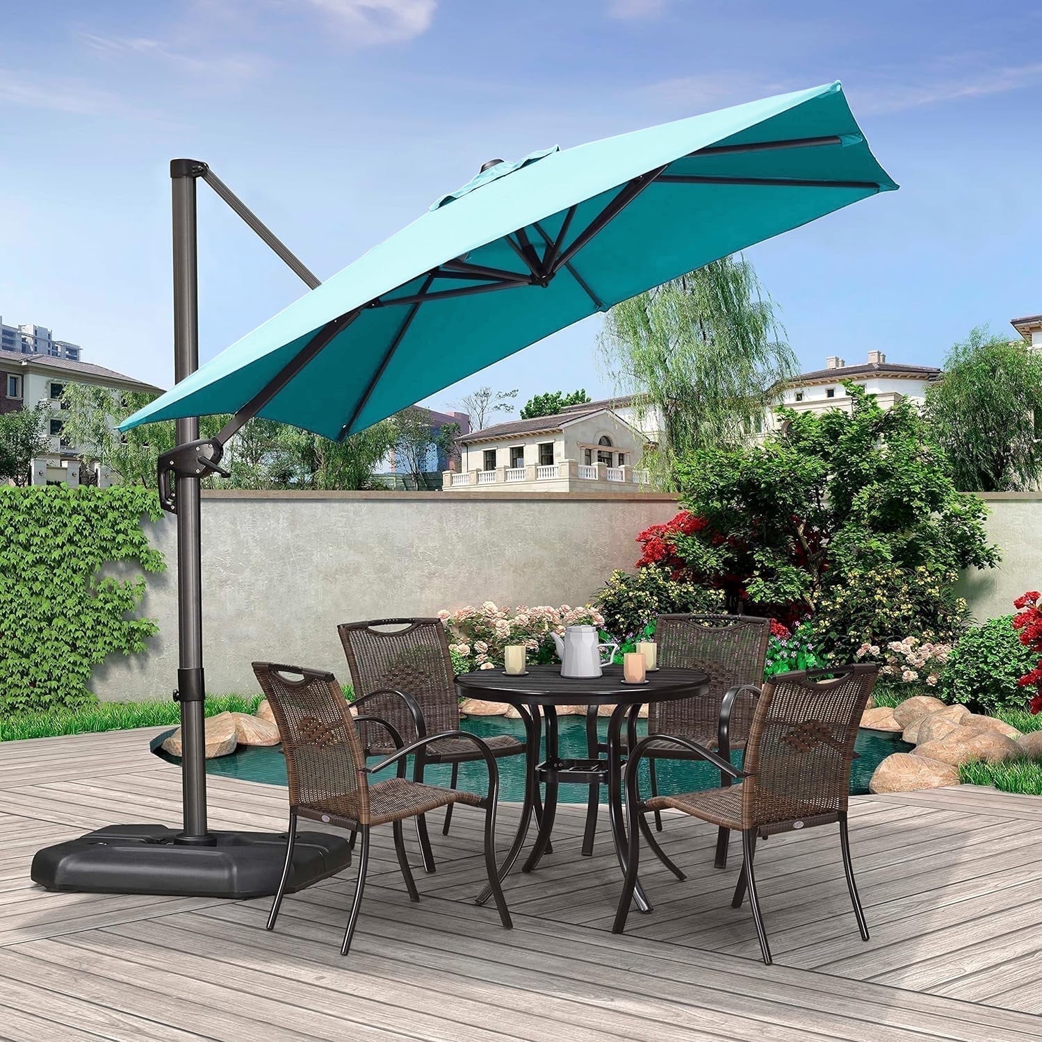 PURPLE LEAF 8x8 Ft Cantilever Umbrella Square Outdoor Patio Umbrella ...