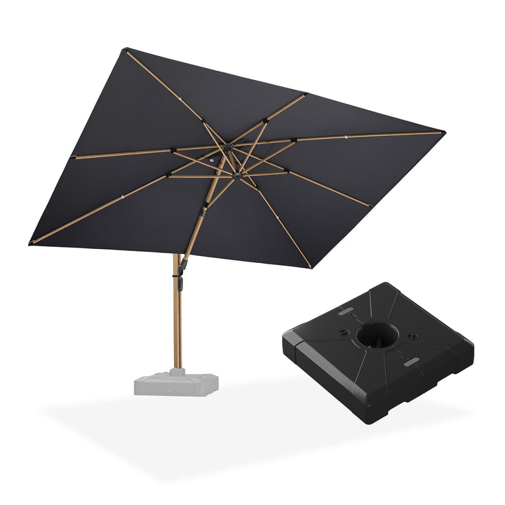 PURPLE LEAF 9' x 12' Rectangle Patio Cantilever Umbrella With Base ...