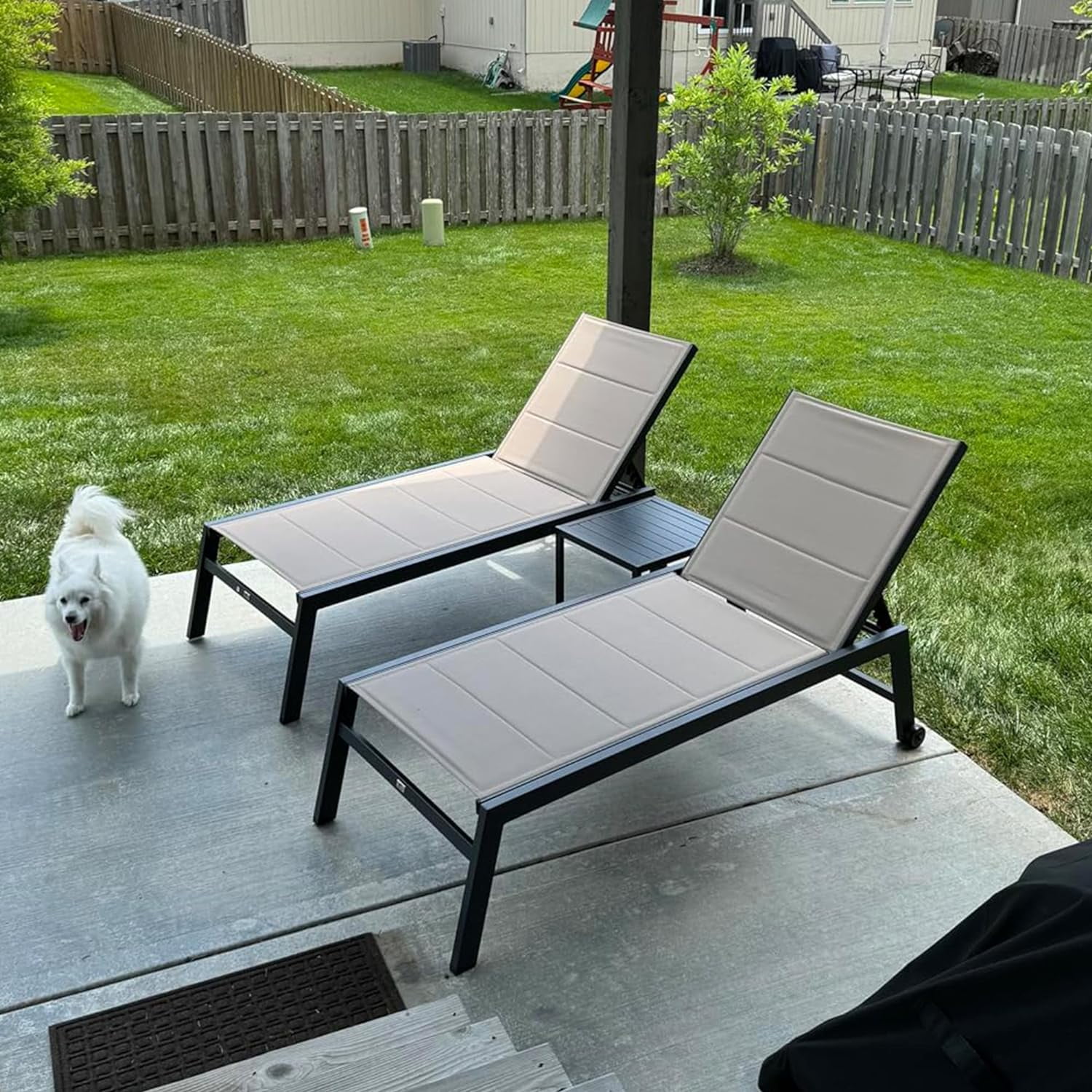 PURPLE LEAF Extra Large Outdoor Chaise Lounge 2 Pieces Aluminum Lounge ...