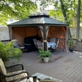 PURPLE LEAF 10' x 12' Hardtop Gazebo, Outdoor Galvanized Steel Double ...