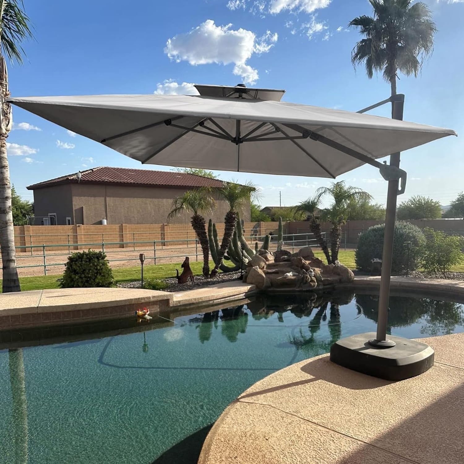 PURPLE LEAF Outdoor Cantilever Umbrella 9' X 12' Rectangle Umbrella ...