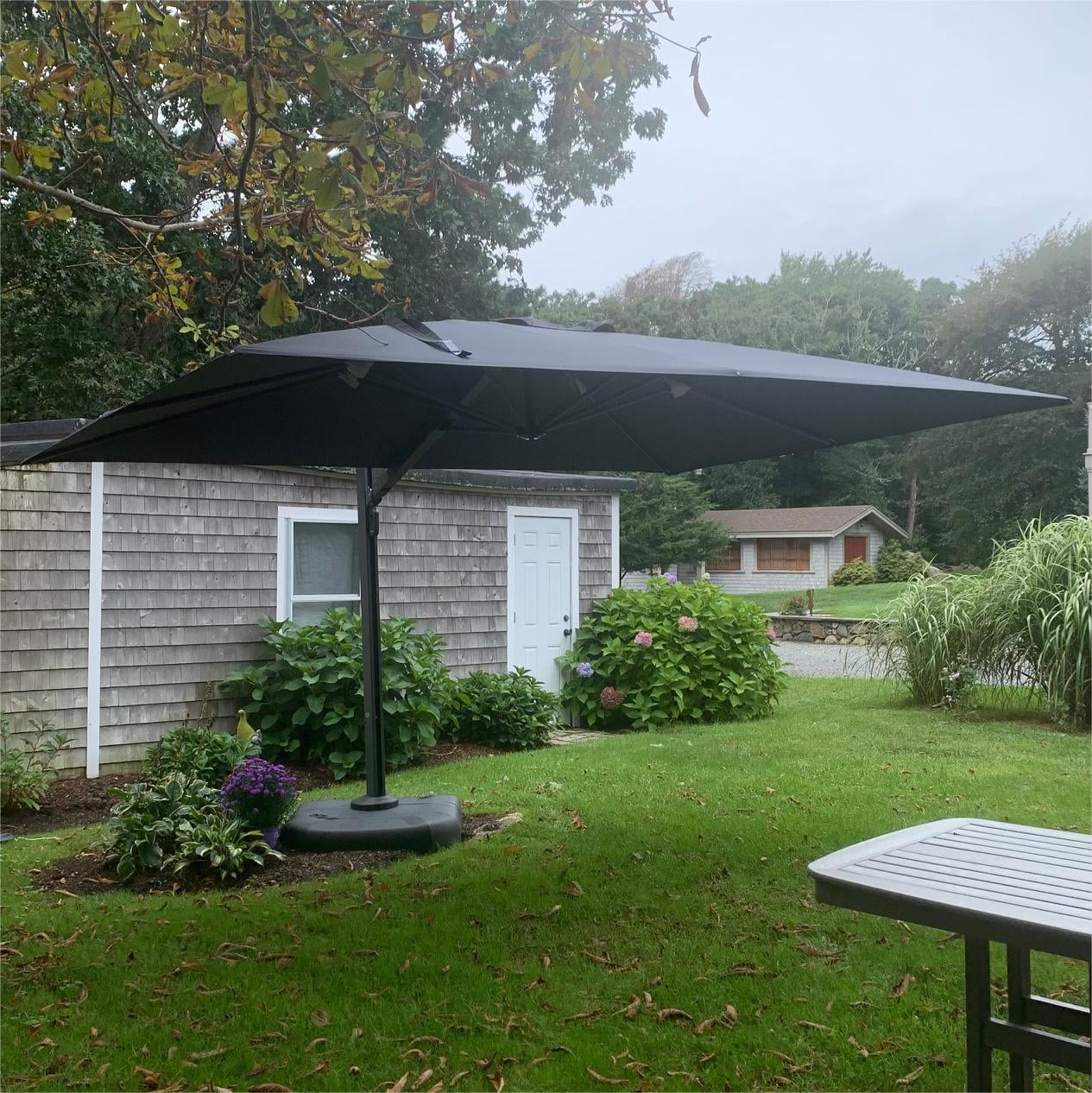 PURPLE LEAF Outdoor Offset Umbrella 9' X 12' Rectangle Large Aluminum ...