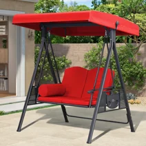 Mainstays Lawson Ridge 2-Seat Steel Outdoor Freestanding Porch Swing ...
