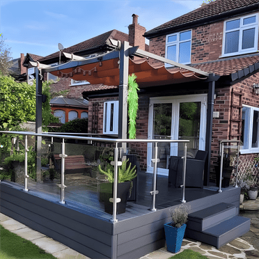 PURPLE LEAF 10' x 13' Retractable Pergola, Sun Shade Canopy, Metal ...