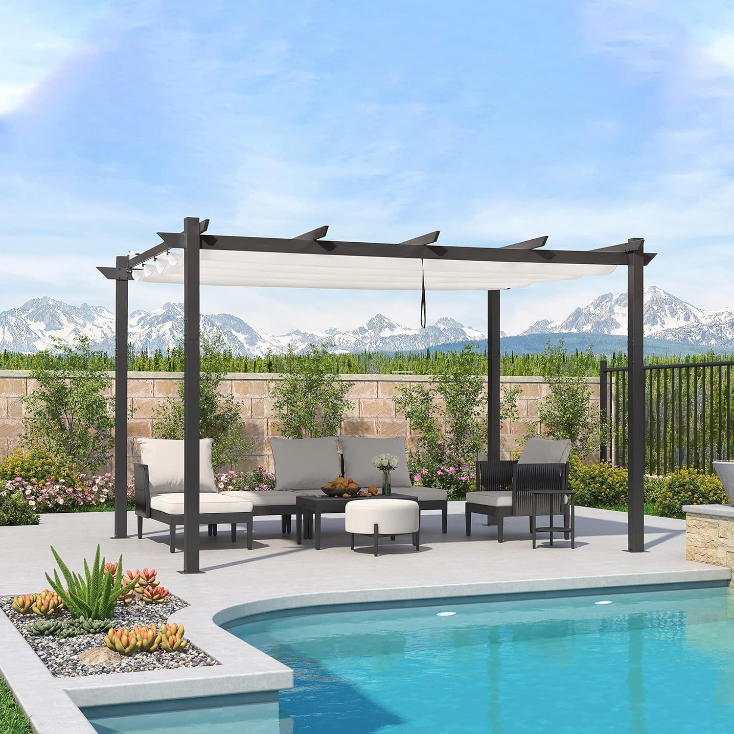 PURPLE LEAF Outdoor Retractable Pergola with Sun Philippines | Ubuy