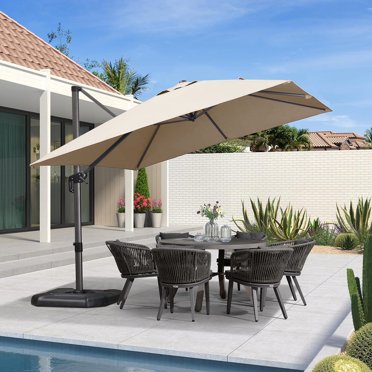 Grand Patio Deluxe 10x10 ft Cantilever Offset Umbrella with Weighted ...