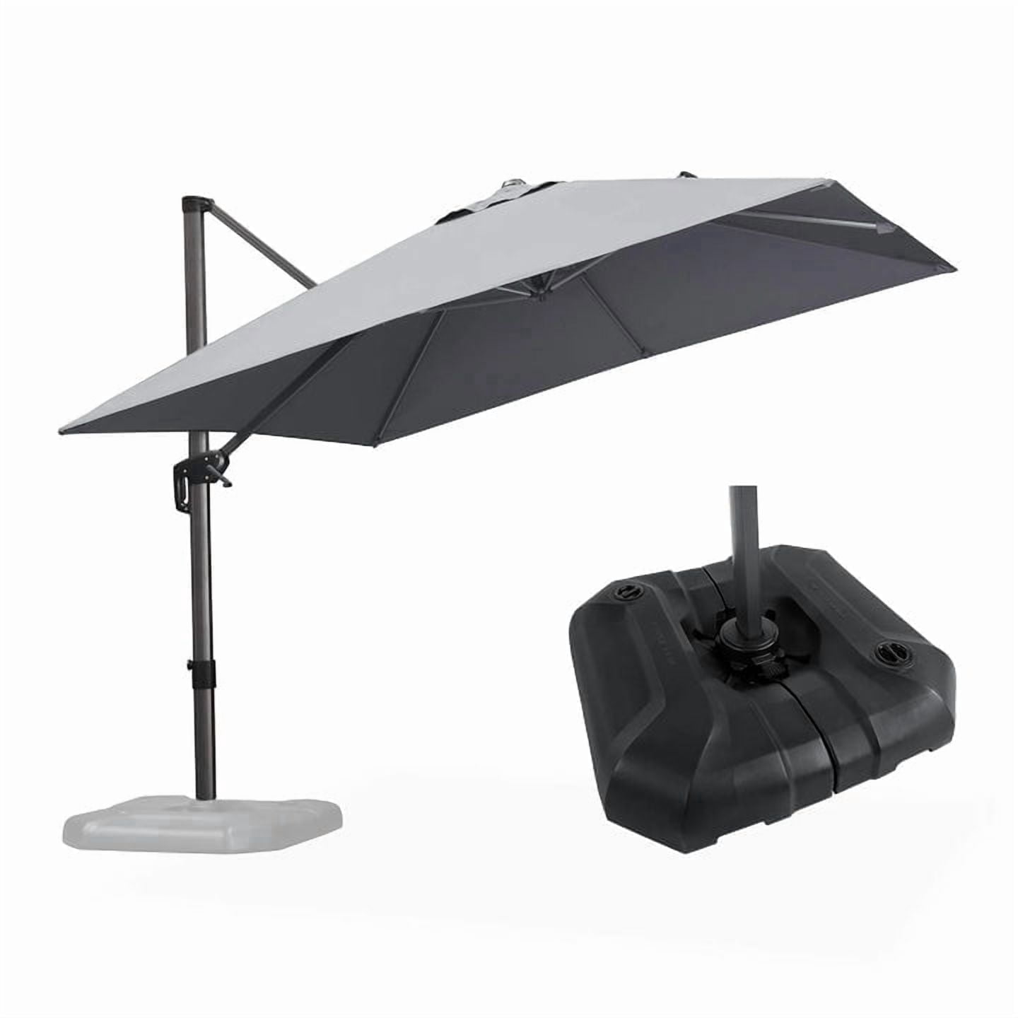 PURPLE LEAF Patio Umbrella with Base 10 Feet Outdoor Cantilever Square ...