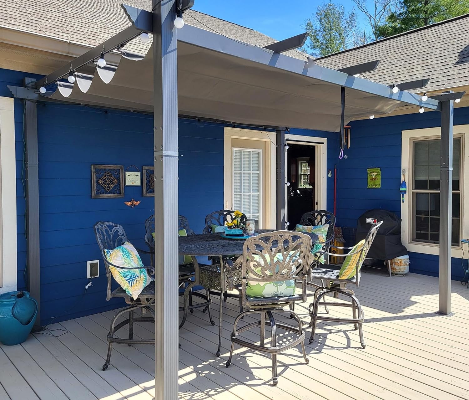 PURPLE LEAF Pergola 10' X 13' Outdoor Retractable Pergola with Sun ...