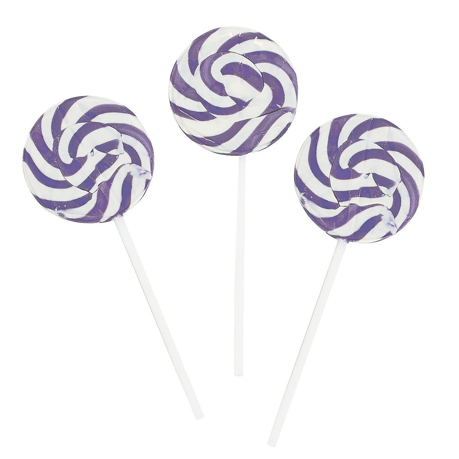 PURPLE SWIRL LOLLIPOPS - BCF26 24 SUCKERS INDIVIDUALLY WRAPPED - 2 INCH ...