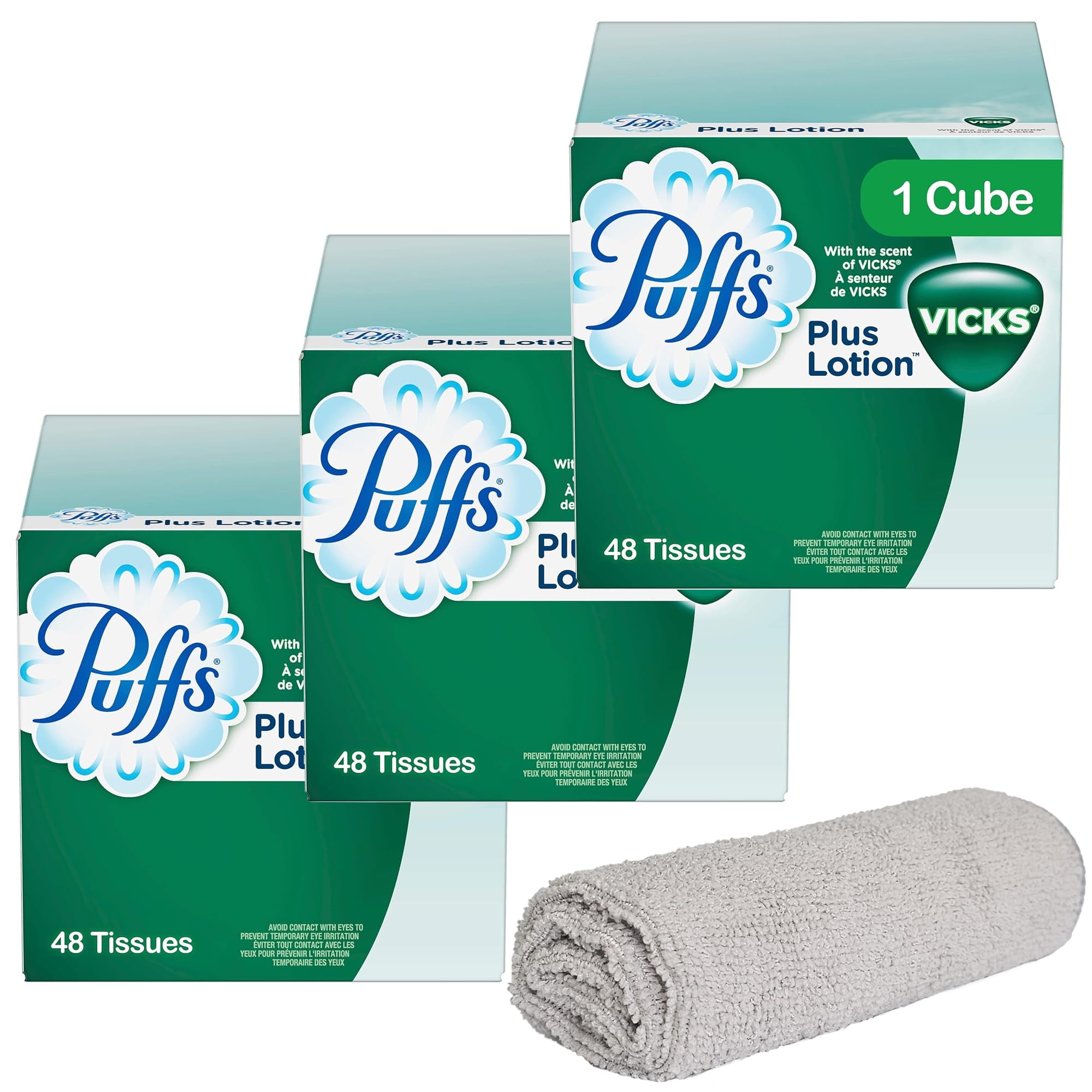 PURPUR Puffs Vicks Plus YPF5 Lotion Facial Tissues 3 Cubes (48 Tissues ...