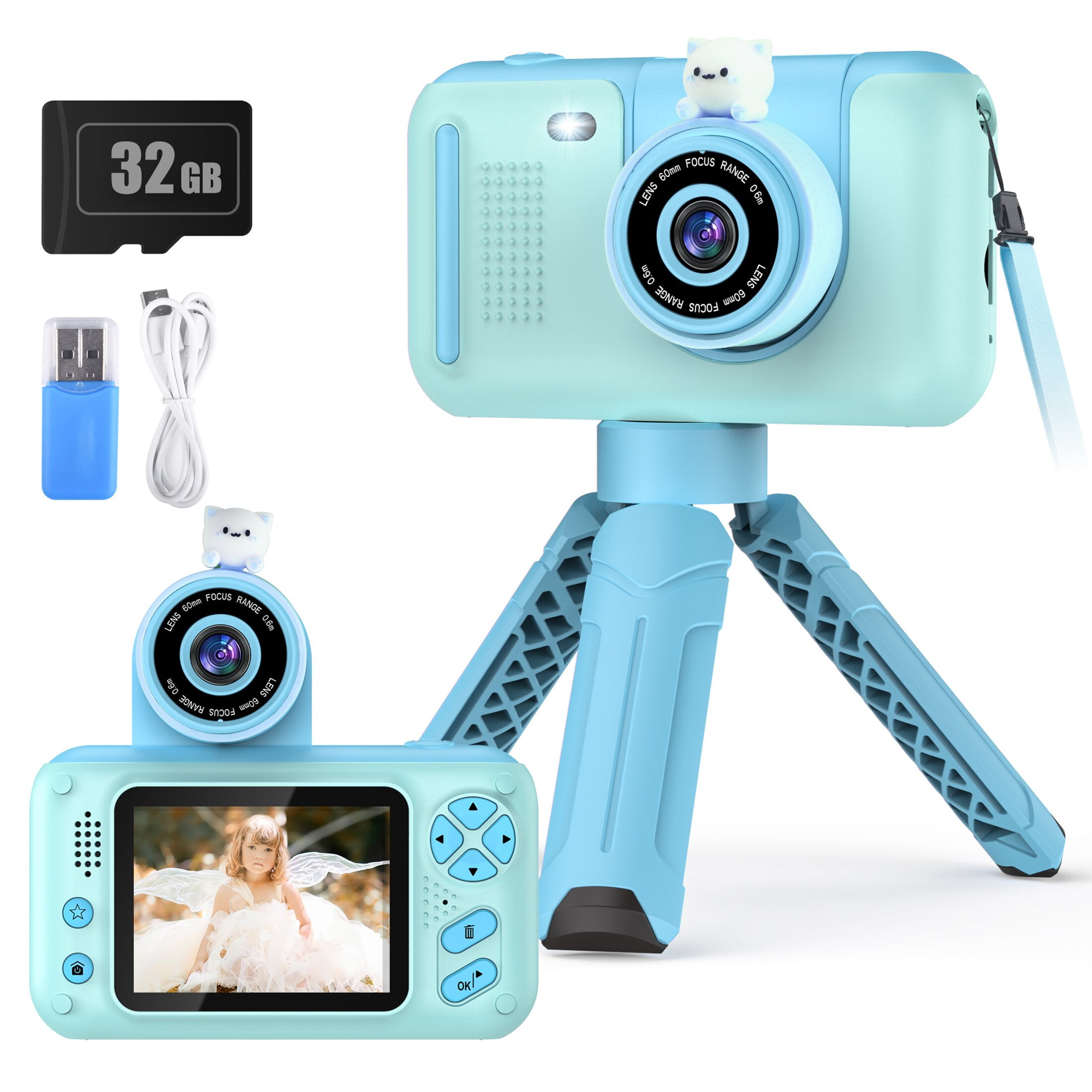 Free Shipping! PURULU Upgrade HD Kids Camera with Flip-up Lens for ...
