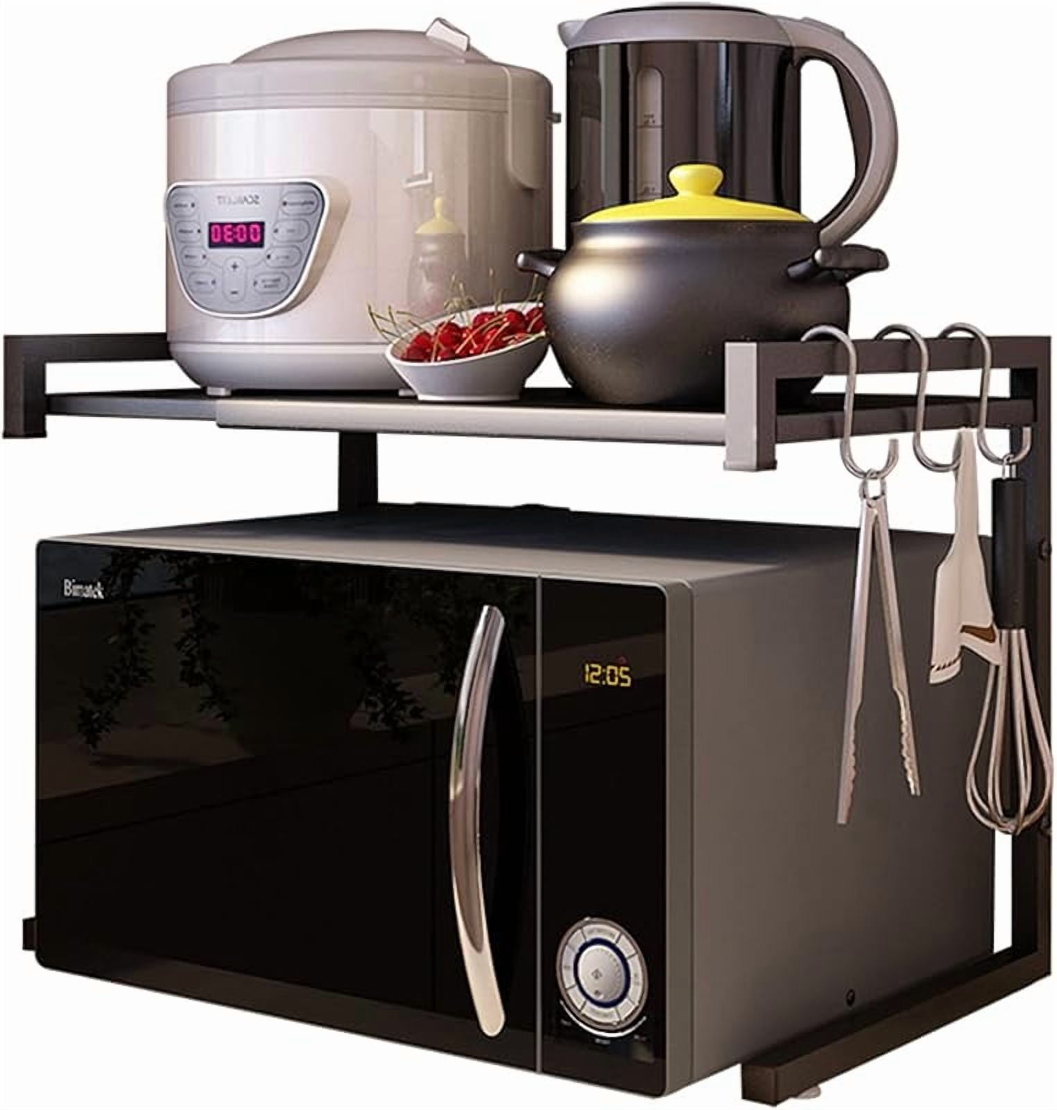 PUSDON Extendable Microwave Oven Rack, Adjustable Microwave/Toaster ...