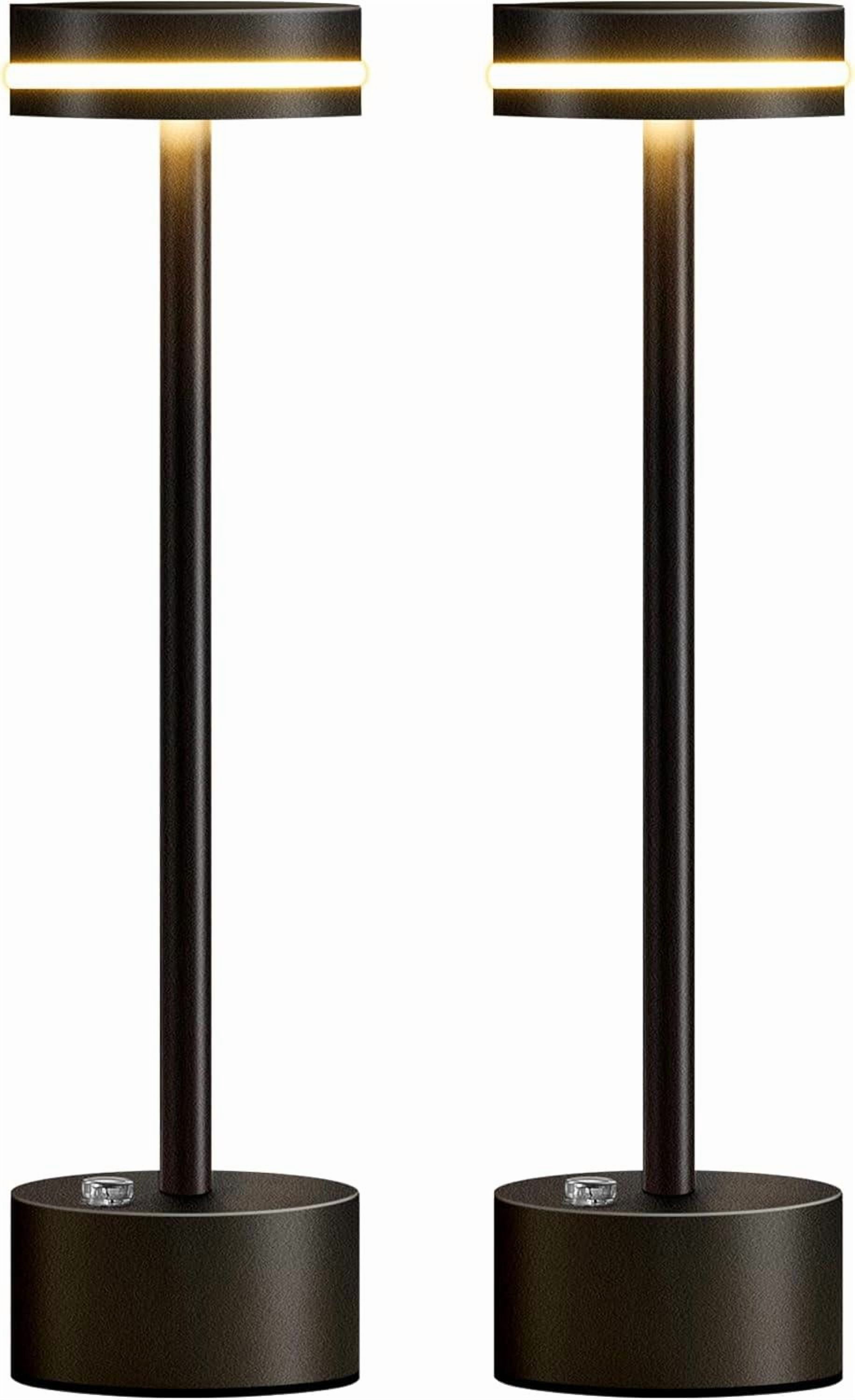 PUSU Cordless Table Lamp Set of 2, Battery Powered LED Desk Lamp ...
