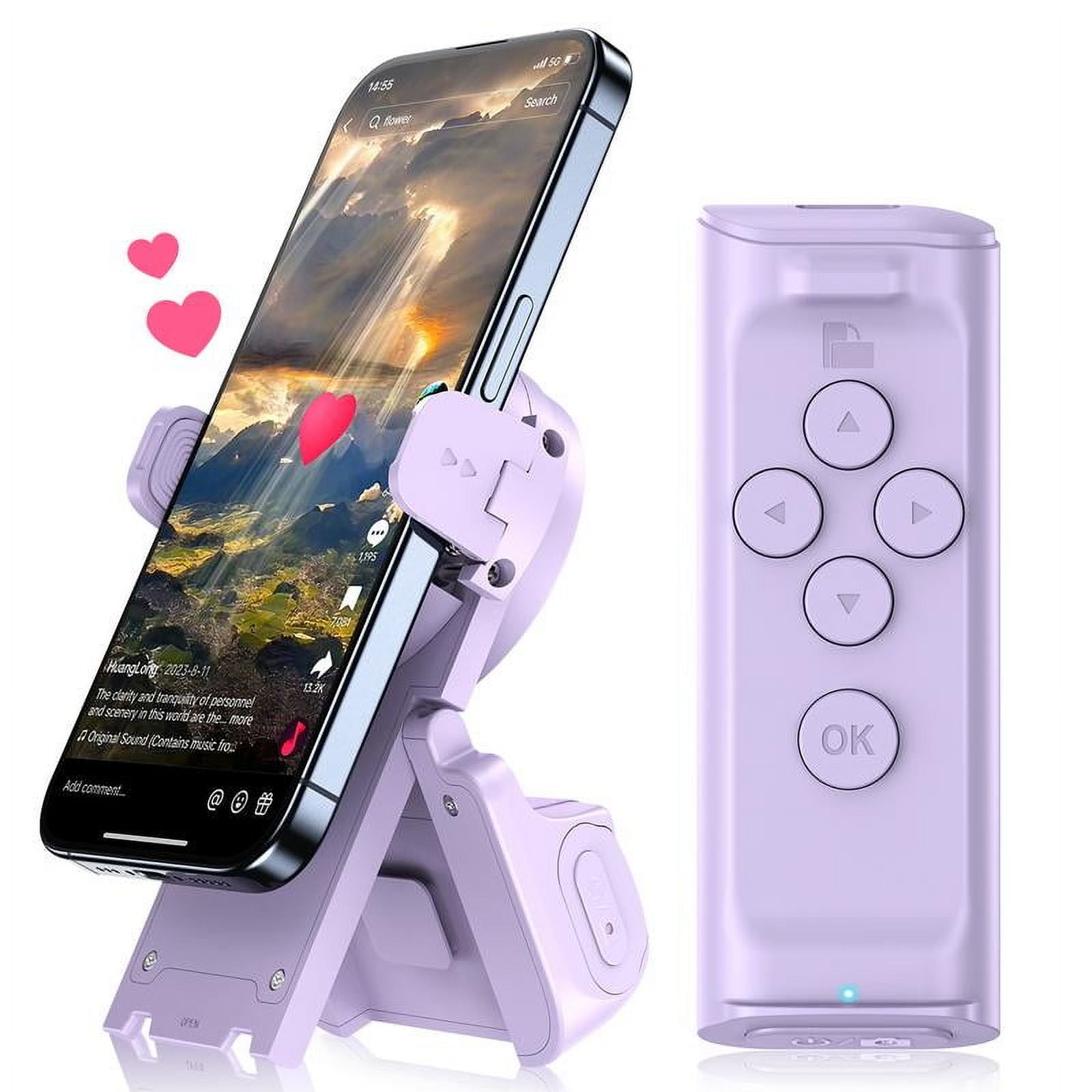 PUTARE Remote Control for TikTok Scrolling with Smartphone Holder Stand ...