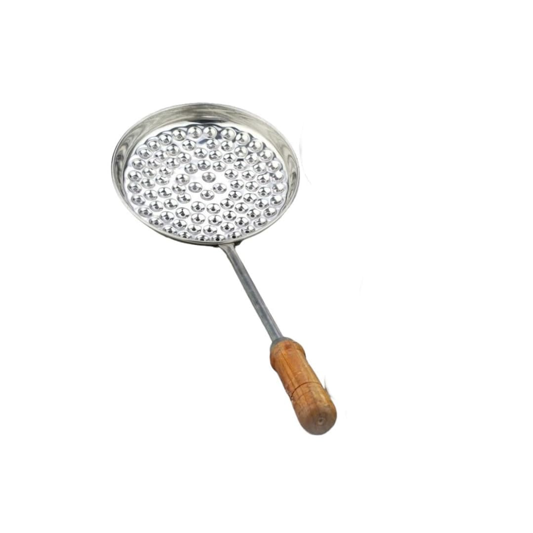 PUTHAK Stainless Steel Boondi Jhara with Wooden Handle GripSteel Food ...