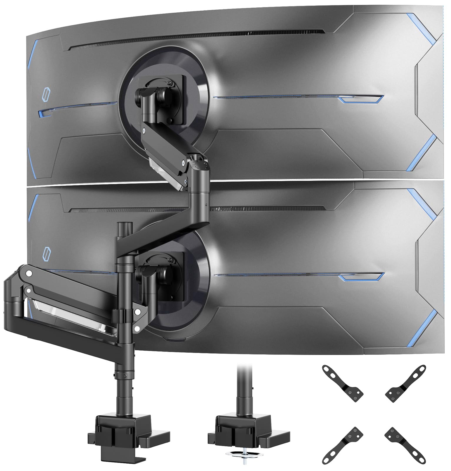 PUTORSEN 24-57 inch Dual Vertical Monitor Mount, Heavy Duty Monitor Arm ...