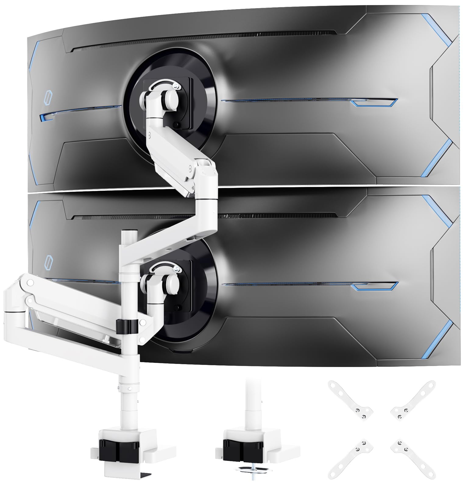 PUTORSEN 24-57 inch Dual Vertical Monitor Mount, Heavy Duty Monitor Arm ...