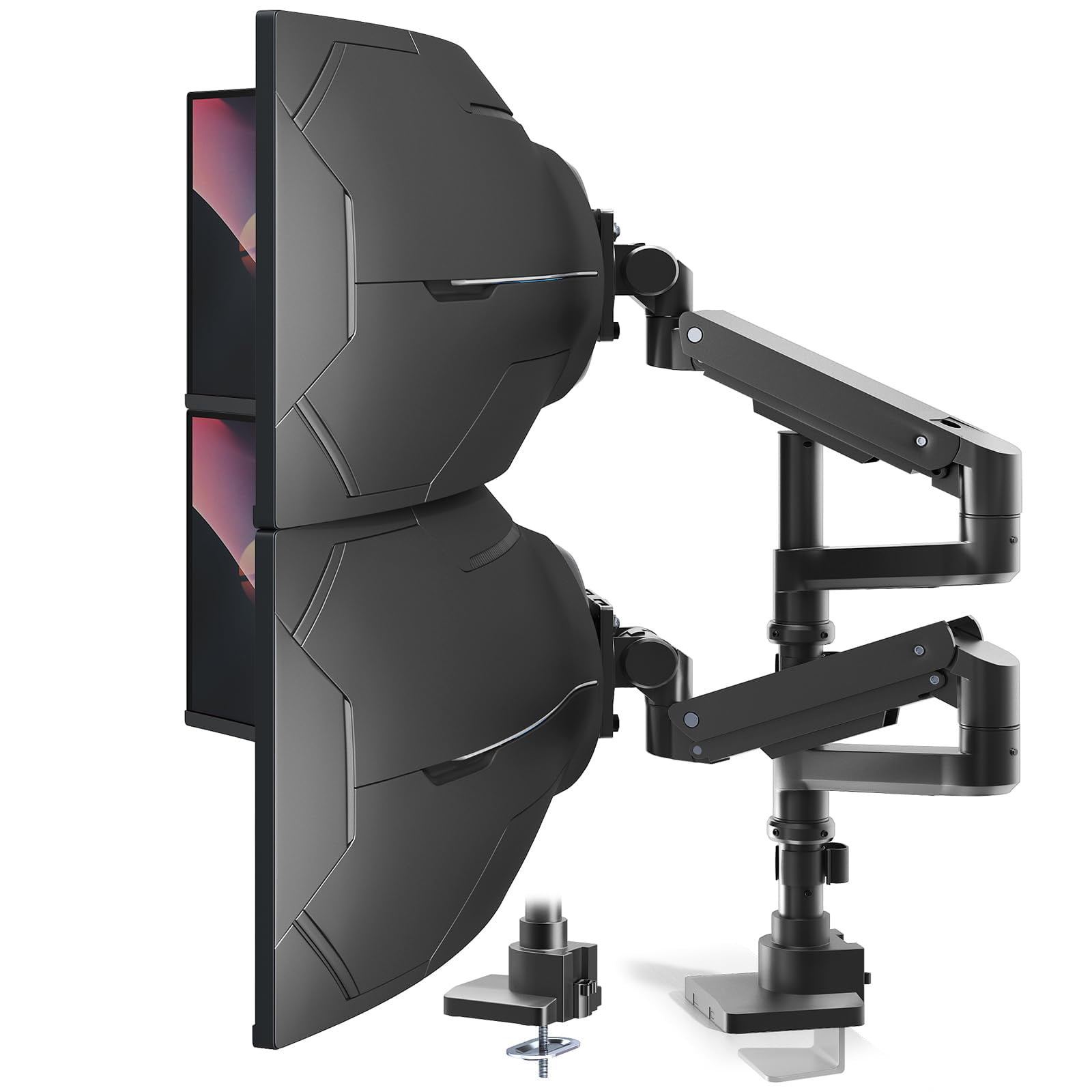 PUTORSEN Dual Monitor-Arm Heavy-Duty for 17-57-Inch Screens - Vertical ...