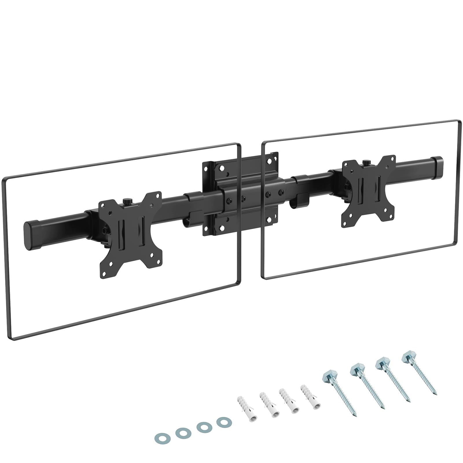 PUTORSEN Dual Monitor Wall Mount, Horizontal Assembly Mount for 2 ...