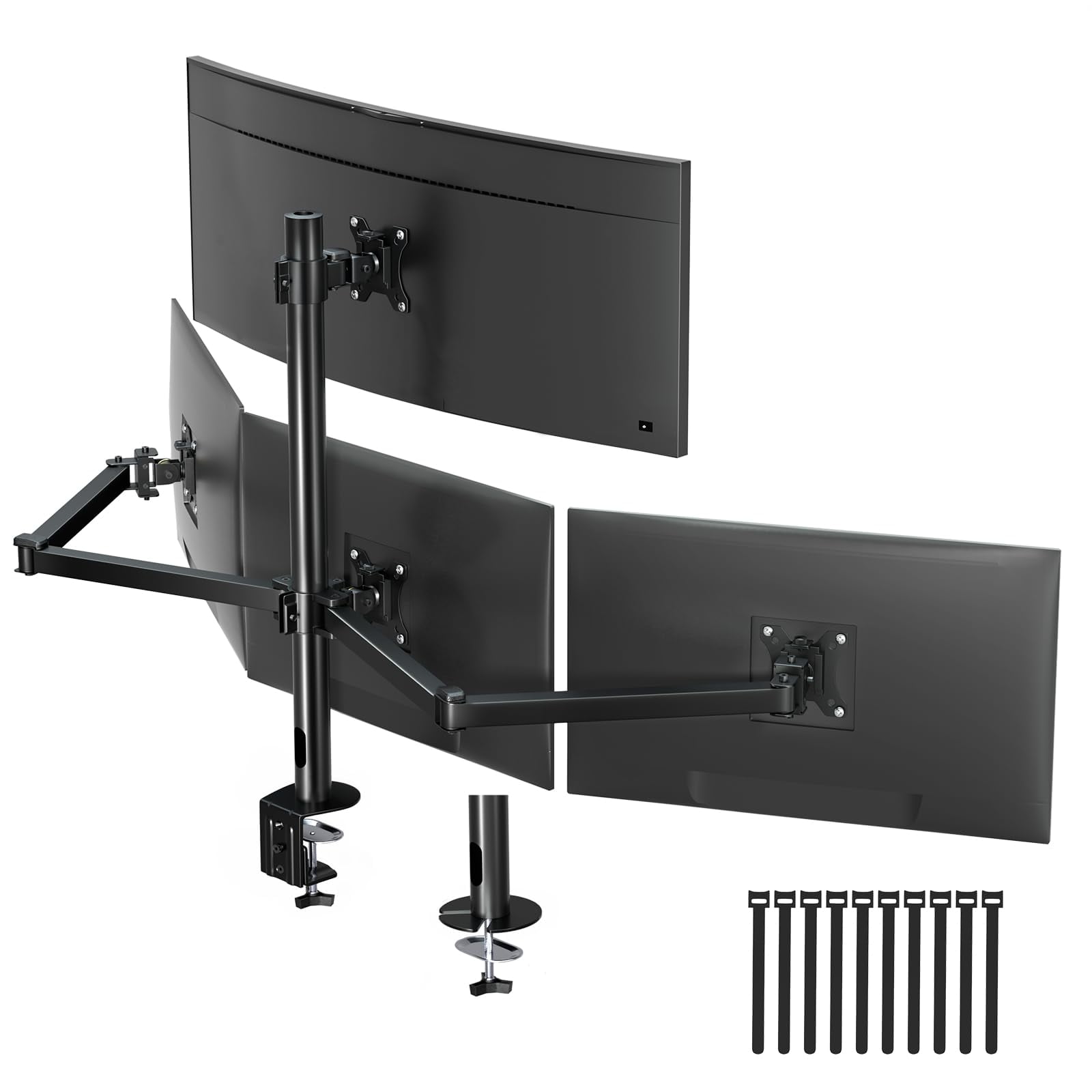 PUTORSEN Premium Quad Monitor Mount Holds up to 32 inch Screens, Fully ...