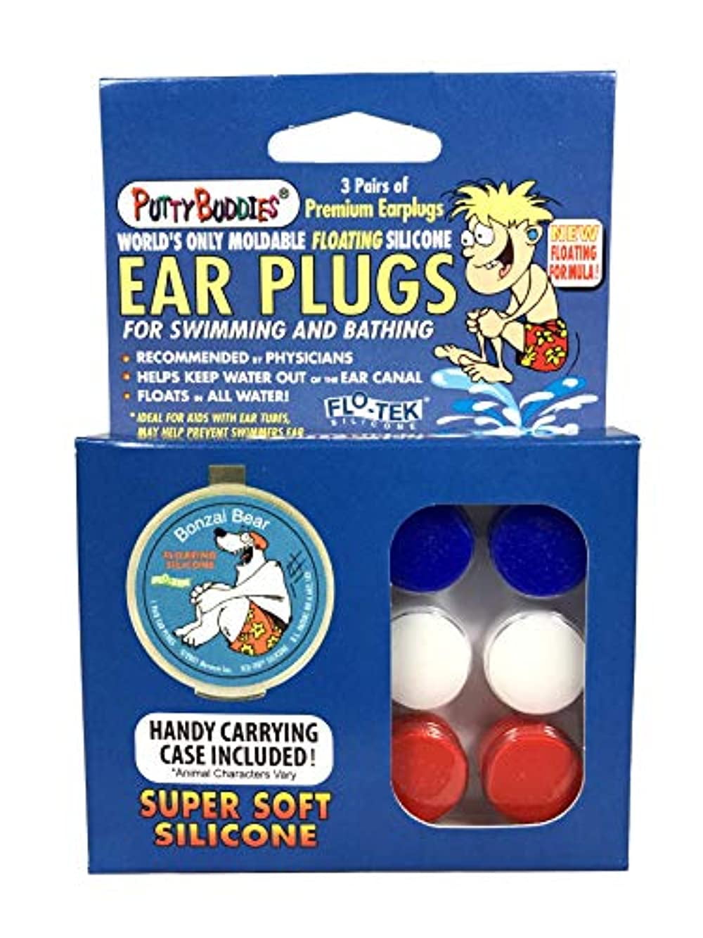 PUTTY BUDDIES Floating Earplugs Super Soft Silicone Multicolor Swimming ...
