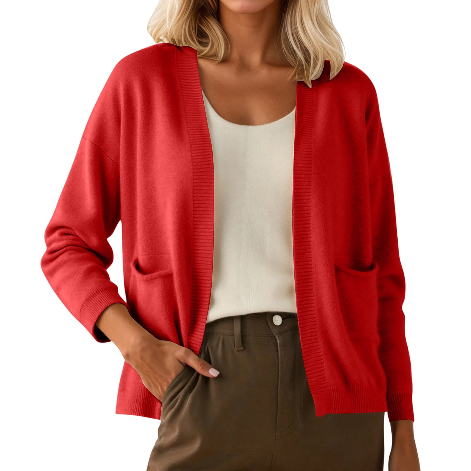 PUYAHG Casual Cardigan Coat Women Jackets Cozy Cardigans Loose Fit Knit ...
