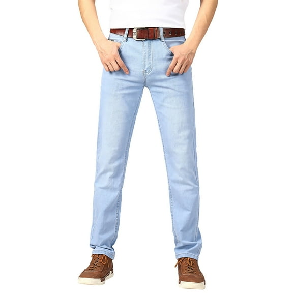 CUZIBR Men'S Vintage Casual Jeans Slim Fit Skinny Straight Leg Relaxed ...