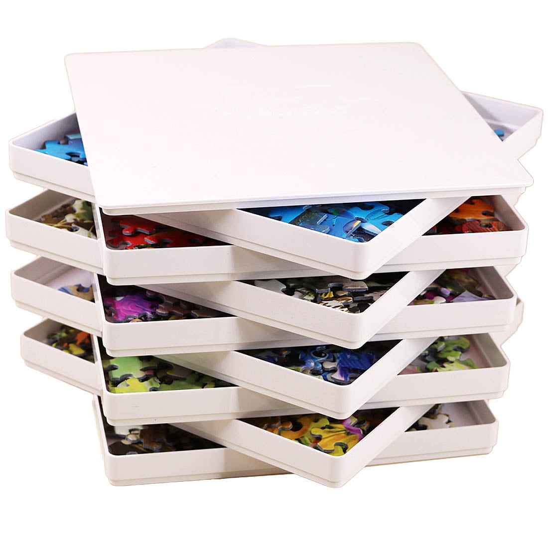 Walmart Stackable Puzzle Organizer with Lid - 8 Jigsaw Puzzle Sorting ...