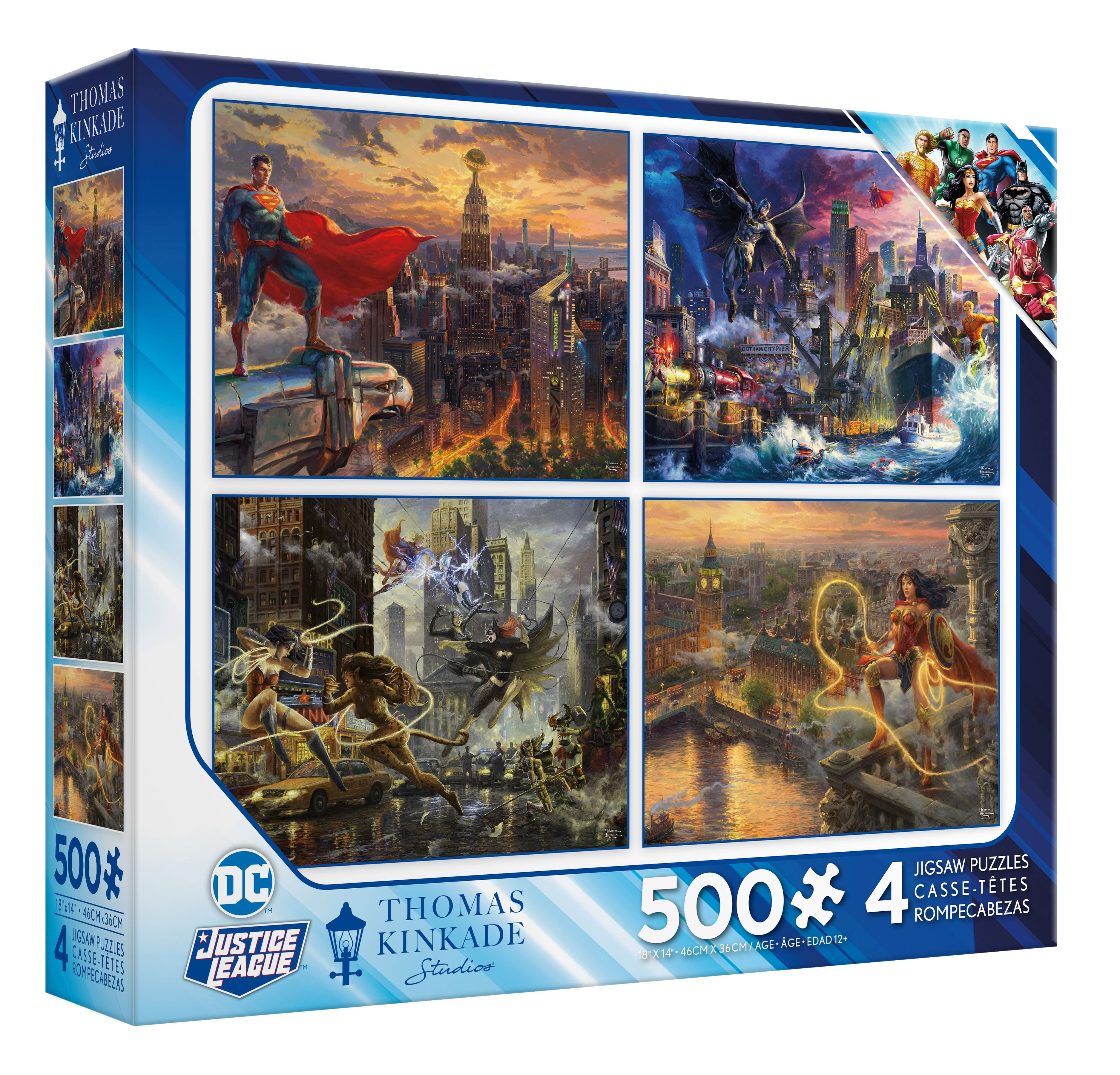 Ceaco 4 in 1 Thomas Kinkade Disney DC Comics Multipack Interlocking ...