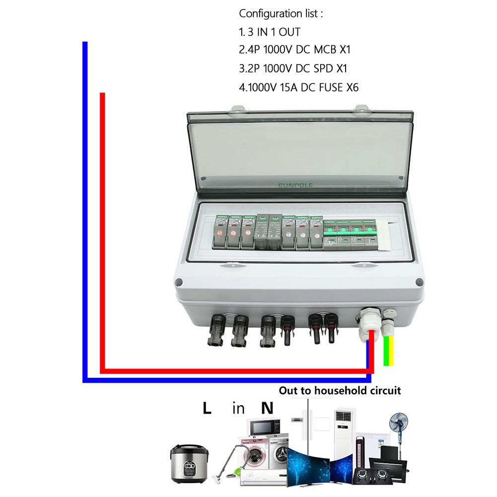 PV Combiner Box Dust Resistant Over-load Protection Real-time Detection ...