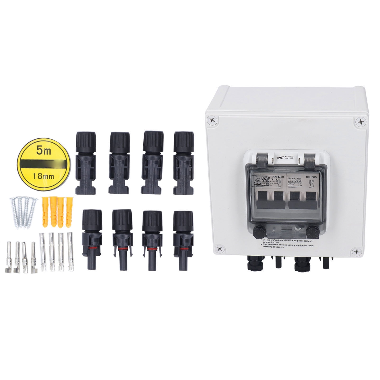 PV Combiner Box IP67 Waterproof Solar Combiner Box with 2 Pcs 2P 40A DC ...