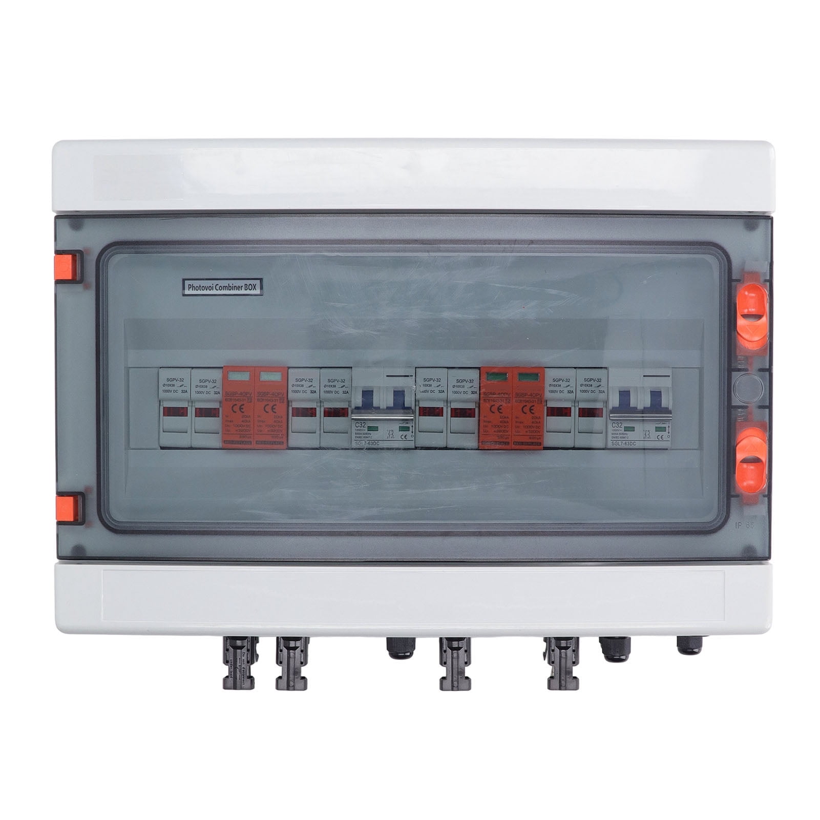 PV Combiner Box Solar 4 In 2 Out IP65 Waterproof 1000V 32A for Outdoor ...